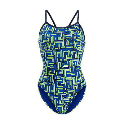 Reliance Bionic Blue and Green V-Back One Piece – Dolfin Swimwear