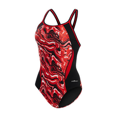 Reliance Blaze Red Color Block DBX Back One Piece – Dolfin Swimwear