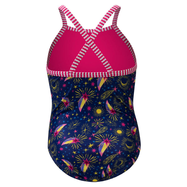 Girls' Moonlight Printed One Piece Swimsuit | Criss-Cross Back | All ...
