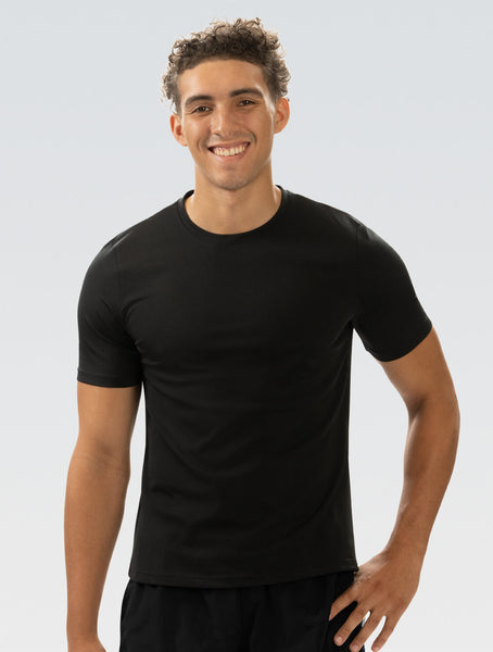Unisex Crew Neck Short Sleeve Rash Guard - Black – Dolfin Swimwear